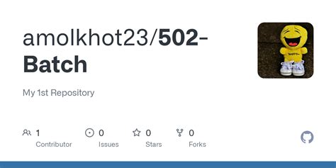 Github Amolkhot23502 Batch My 1st Repository