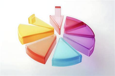 Colorful Glass Pie Chart Showing Data Segmentation Stock Illustration