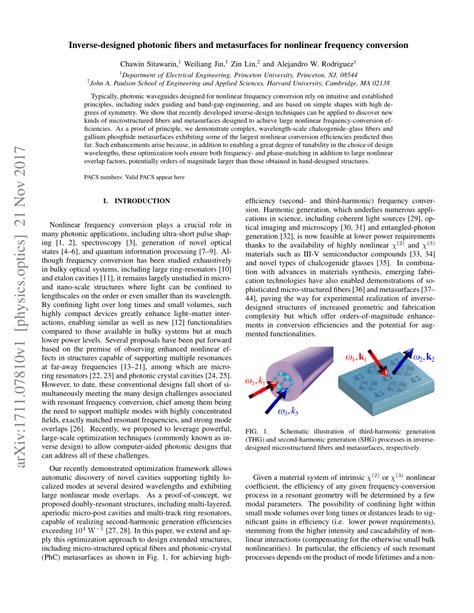 Pdf Inverse Designed Photonic Fibers And Metasurfaces For Nonlinear