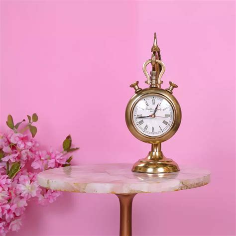 Peacock Motif Table Clock Niksa Homes