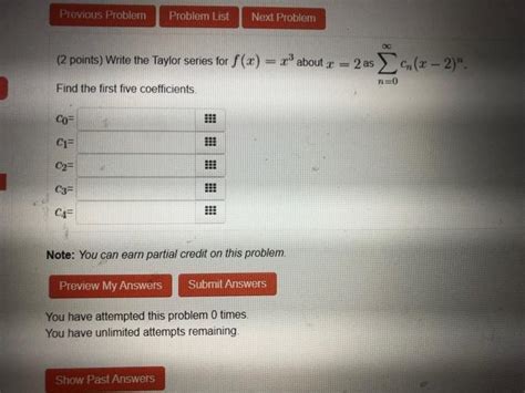 Solved Previous Problem Problem List Next Problem 2 Points