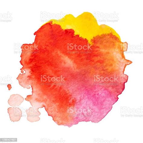 벡터 오렌지 레드 핑크 옐로우 수채화 페인트 스플래시 텍스처 화이트에 고립 당신의 디자인에 대한 추상적 인 색상 예술 요소 0명에 대한 스톡 벡터 아트 및 기타 이미지