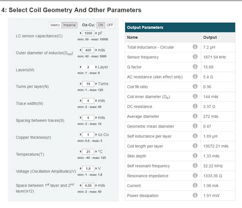 Webench Coil Designer Formulas For Inductance Sensors Forum Sensors Ti E2e Support Forums