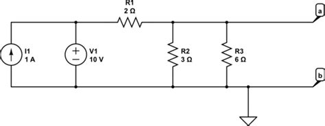 Thevenin Equivalent Of Circuit With One Voltage And One Current Source Electrical Engineering