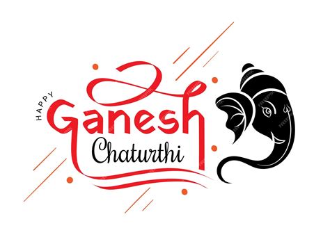 Premium Vector Happy Ganesh Chaturthi Calligraphy Art With Lord