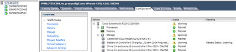 Battery Status Learning In Vmware Esxi 400 398348 Cisco Ucs C210