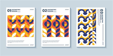 Abstract Retro Style Cover Background With Geometric Shape Composition 3042162 Vector Art At