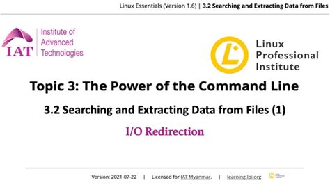32 Searching And Extracting Data From Files 1 Io Redirection