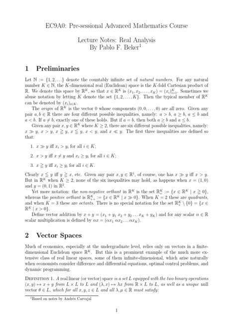 Lecturenotesrealanalysis Pdf Norm Mathematics Limit