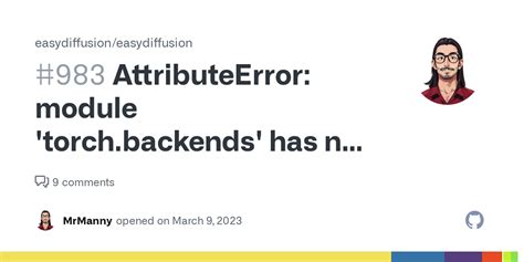 Attributeerror Module Torchbackends Has No Attribute Mps · Issue 983 · Easydiffusion