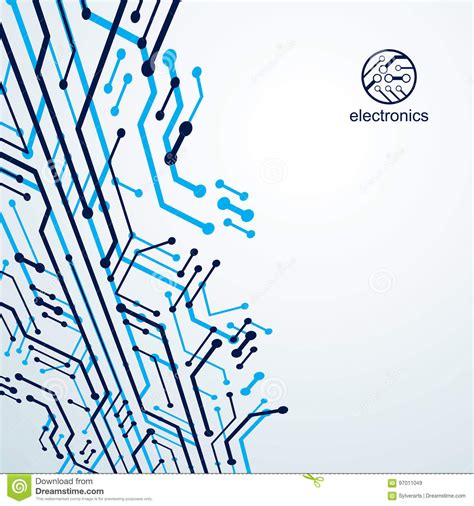 Technology Communication Cybernetic Element Vector Abstract Ill Stock Vector Illustration Of