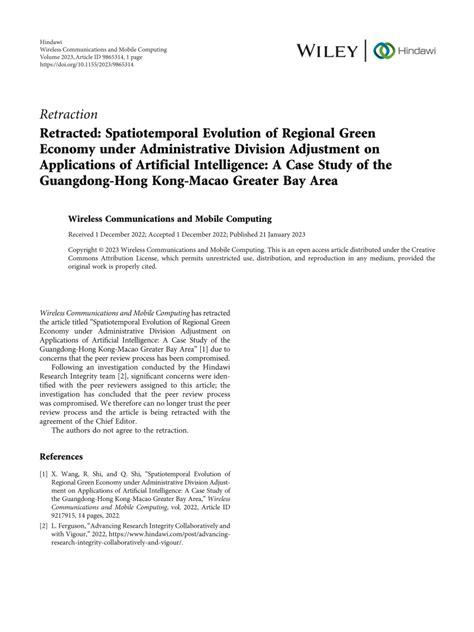 Pdf Retracted Spatiotemporal Evolution Of Regional Green Economy Under Administrative