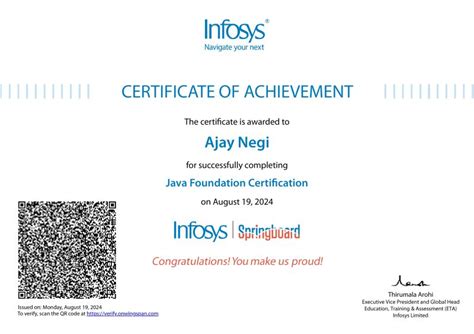 Ajay Negi On Linkedin Infosys Java Developer Certification