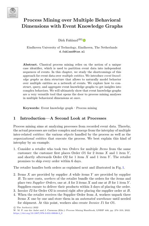 Pdf Process Mining Over Multiple Behavioral Dimensions With Event Knowledge Graphs