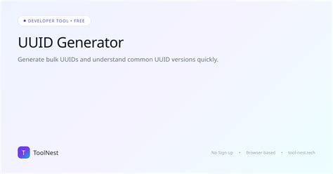 Free Uuid Generator Online — Fast And Secure Toolnest