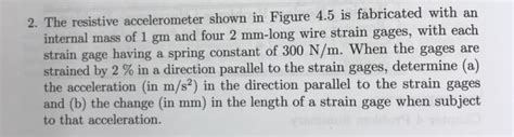 Solved The Resistive Accelerometer Shown In Figure 4 5 Is