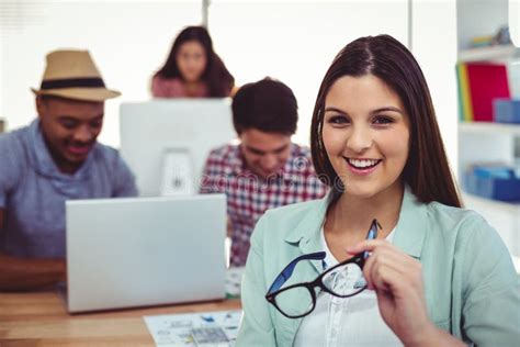 Young Creative Worker Smiling At Camera Stock Image Image Of Design Happy 61419205