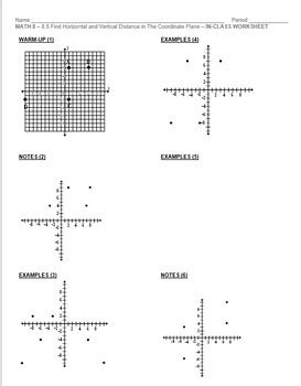 Math Find Horizontal And Vertical Distance Classwork TPT