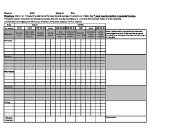 Detailed And Simple Weekly IEP Data Sheets By Learning Nook Prebabe