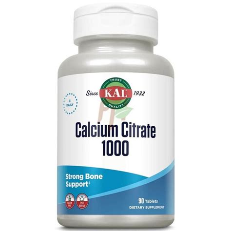 Kal Calcium citrate 1000 mg 90 tablets, Кал Цитрат Кальция 1000 мг, 90 ...
