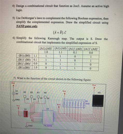 Solved 4 Design A Combinational Circuit That Function As