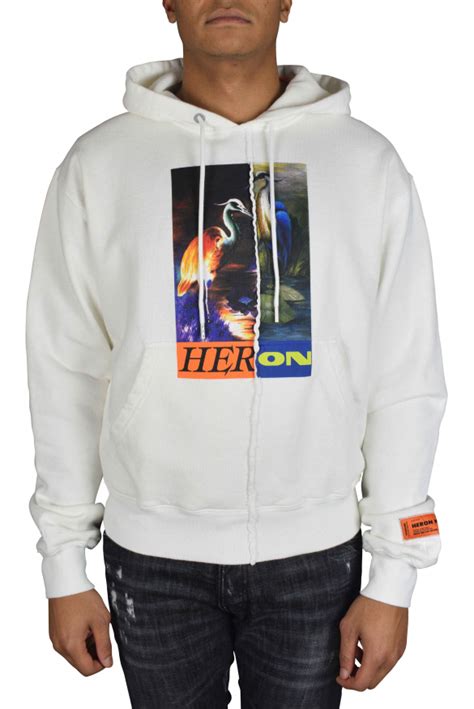 Mens Deluxe Sweatshirt Heron Preston Pelican Print Hoodie