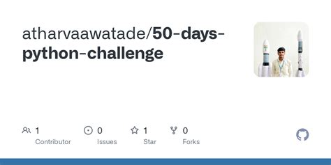 Github Atharvaawatade50 Days Python Challenge