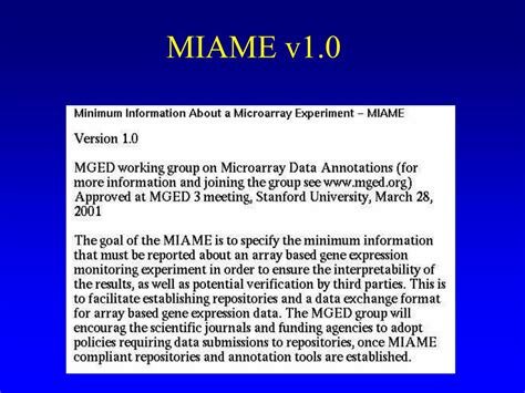 Ppt Microarray Gene Expression Database Mged Ontology Working Group