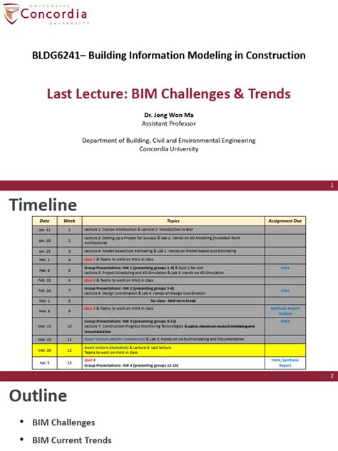 Lecture 8 Last Lecture Bim Challenges And Trends Pdf Building