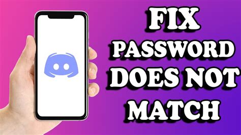 How To Fix Password Doesnt Match On Discord Simple Tutorial Youtube