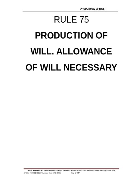 Rule 75 Pdf Will And Testament Probate