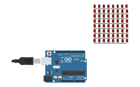 Circuit Design 8x8 Led Matrix Tinkercad