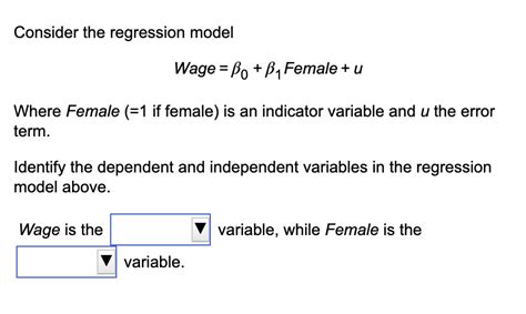 Solved Consider the regression model Wage β β Female u Chegg