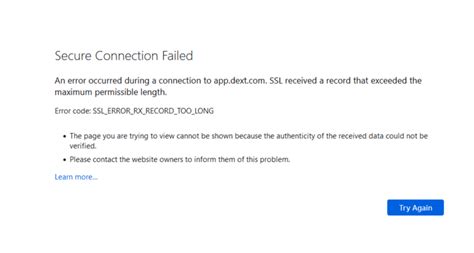 Secure Connection Failed This Site Cant Provide A Secure Connection Error Messages Dext