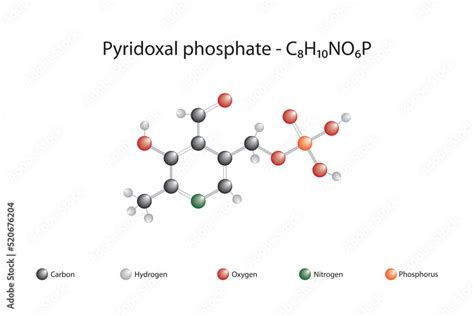 Molecular Formula And Chemical Structure Of Pyridoxal Phosphate Stock Vector Adobe Stock