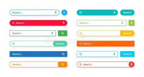 Colorful Search Bar Templates Internet Browser Engine With Search Box