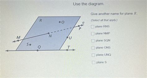 [solved] use the diagram give another name for plane r r o select