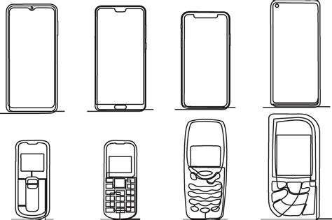 Continuous Line Art Vector Illustration Set Of Communication Tools Vector Art At Vecteezy