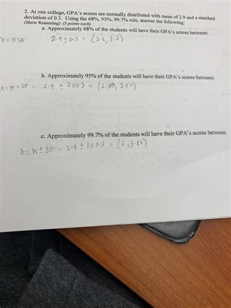 Solved 2 At One College Gpas Scores Are Normally
