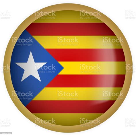 카탈로니아 3d 둥근 플래그 버튼 아이콘 골드 프레임 0명에 대한 스톡 벡터 아트 및 기타 이미지 0명 3차원 형태