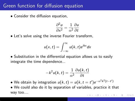 Green Function For Diffusion Equation Ucf Physics