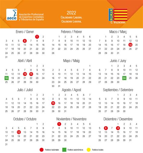 Calendario Laboral 2022 Com Valenciana Asesoría Fiscal Contable