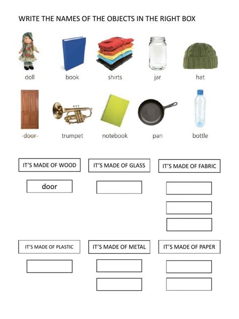 Classify Materials Worksheet English Teaching Materials Worksheets