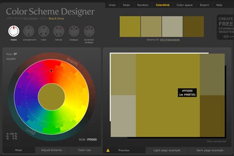 Color Scheme Designer Farbhilfe Für Grafiker Und Webdesigner Andys