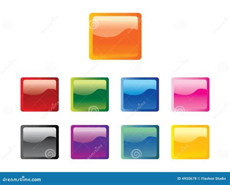 Set Of Square Glossy Buttons Vector Stock Vector Illustration Of Symbol Shape