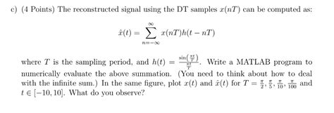 Solved Exercise Sampling Consider The CT Signals Chegg Com