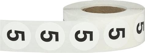 Number 5 Circle Labels 19 Mm 34 Inch Inventory Stickers 500 Pack
