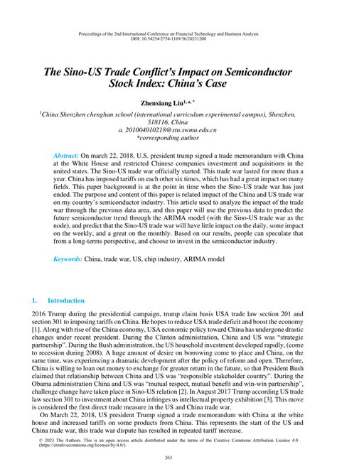 Pdf The Sino Us Trade Conflicts Impact On Semiconductor Stock Index