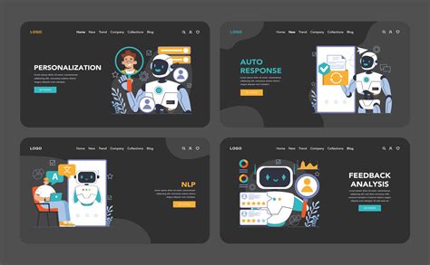 Chat Bot Web Or Landing Set Ai Powered Customer Service Online