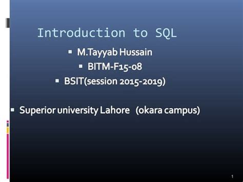 Introduction To Sql And Data Defination Language Commands Pdf